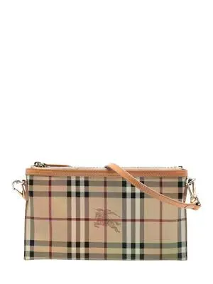 Burberry Haymarket Check Peyton Crossbody Bag - Brown
