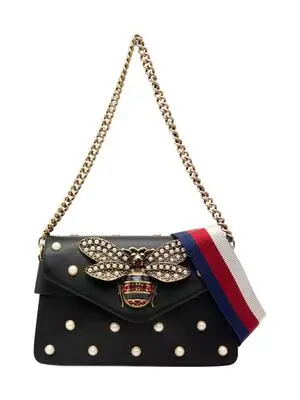 Gucci Mini Queen Margaret Broadway Leather Satchel - Black