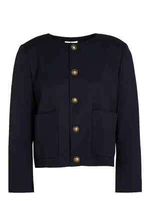 FRAME Wool-blend Twill Jacket - Navy