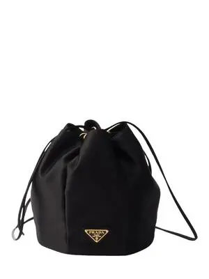 Prada Satin Bucket Bag - Black
