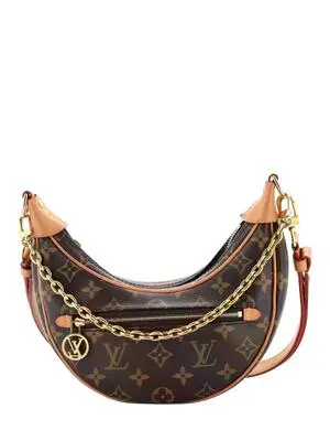 LOUIS VUITTON Loop Handbag Monogram Canvas Hobo Bag - Brown