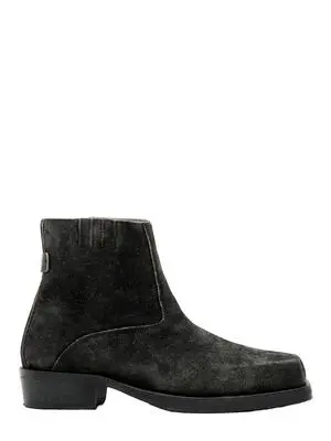 ALLSAINTS Orla Leather Boots - Charcoal Grey