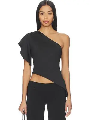 Superdown Marlene Asymmetrical Top - Black