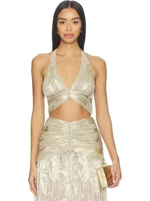 PatBO Golden Dust Lurex Top - Gold