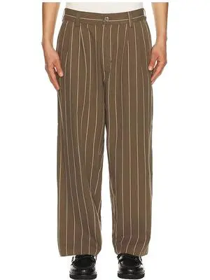 Obey Foster Pleated Stripe Pant - Canteen Multi