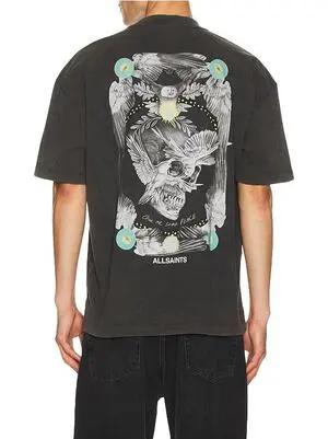 ALLSAINTS Mysteries Tee In Charcoal - Washed Black