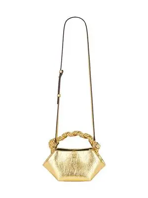 GANNI Bou Mini Crushed Bag - Gold