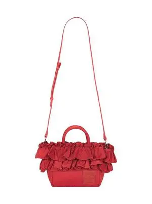GANNI Mini Shopper Ruffle Bag - Fiery Red
