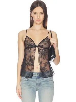SKIMS Ultra Fine Lace Open Front Cami Top - Onyx