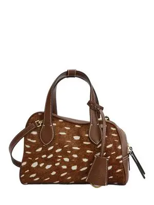 ATP ATELIER Ormelle Printed Cerbiatto Leather Top Handle Bag - Cannella