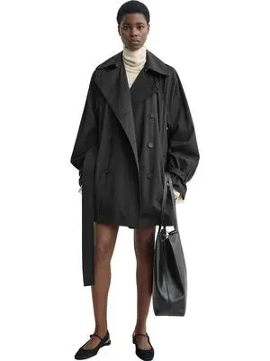 TOTEME Washed Cotton Trench - Washed Black