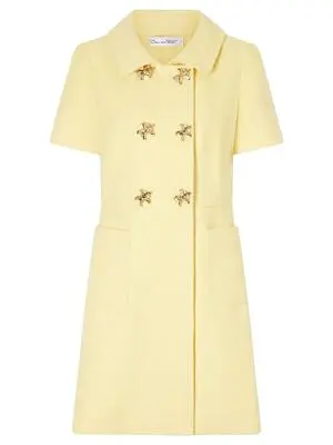 Oscar De La Renta Double-breasted Cotton-blend Tweed Mini Dress - Yellow