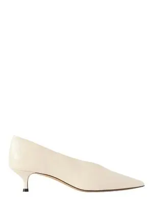 LE MONDE BERYL Babouche Crinkled-leather Pumps