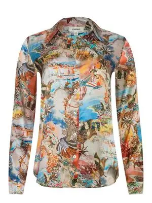 L'Agence Printed Long-sleeve Blouse - Neutrals