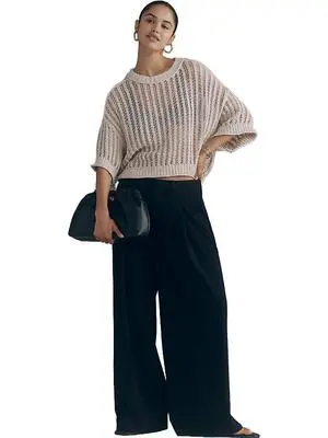 Maeve Avery Low-rise Wide Leg Trousers - Black