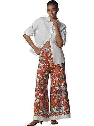 Farm Rio Linen Blend Wide-leg Pants - Spring Affair