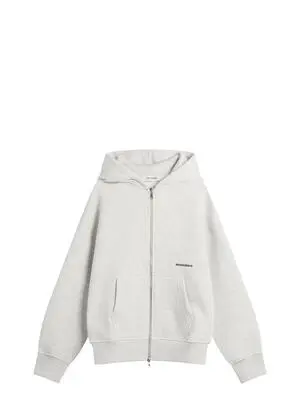 ABOUT:BLANK Box Zip Hoodie - Grey Marl/blue