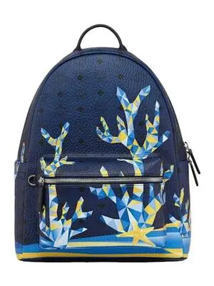 Mcm Stark Cubic Coral Visetos Backpack - Blue