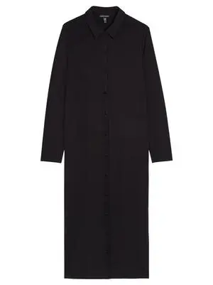 Eileen Fisher Stretch-jersey Midi Shirt Dress - Black