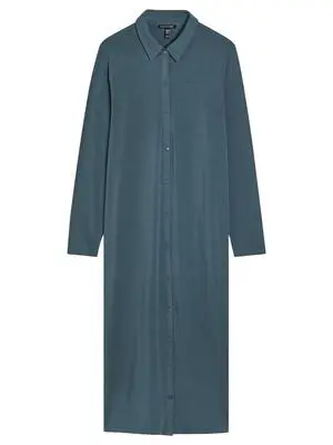 Eileen Fisher Stretch-jersey Midi Shirt Dress - Blue