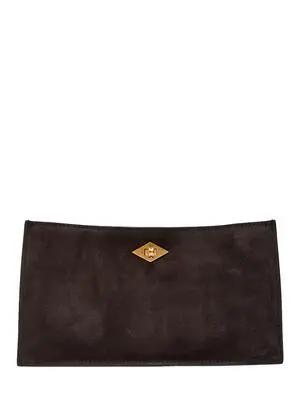 METIER Ease Suede Clutch - Chocolate