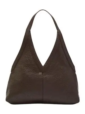 MANSUR GAVRIEL Crinkled Leather Tote Bag - Dark Brown