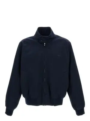 A.p.c. Bomber Jacket With Embroidered Logo - Blue