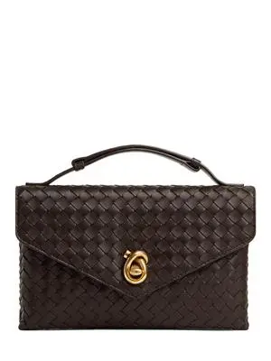 Bottega Veneta Intrecciato Piccolo Woven Cross-body Bag With Knot Lock - Brown