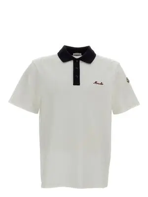 Moncler Cotton Piqué Polo Shirt - White