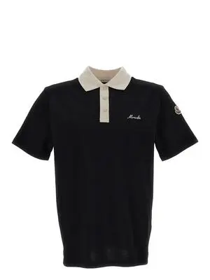 Moncler Cotton Piqué Polo Shirt - Black