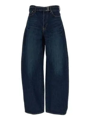 Sacai Wide-leg Denim Trousers - Blue