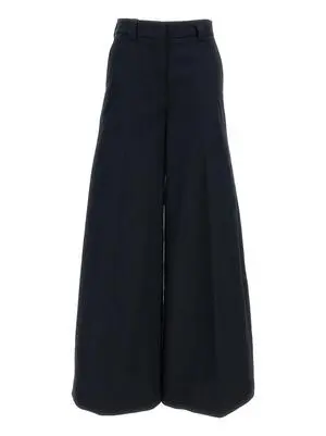 THELATEST Gabardine Palazzo Trousers - Black