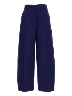 Alberto Biani Wide-leg Cotton Trousers - Sky Blue