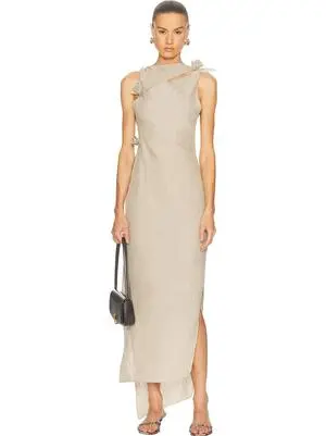 Coperni Linen Flower Gown - Beige