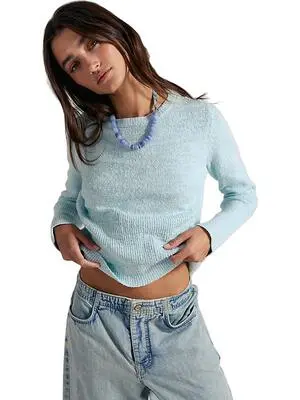 Free People Rose Valley Pullover - Pastel Blue