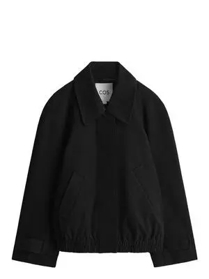 Cos Rounded Cotton Blouson Jacket - Black
