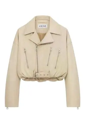 Loewe Belted Biker Jacket - Neutrals