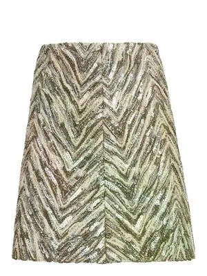 Brunello Cucinelli Embellished Chevron Mini Skirt - Neutrals
