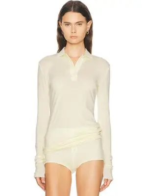 ENTIRE STUDIOS Long Sleeve Polo Top - Limone