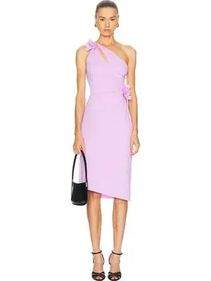 Coperni Asymmetric Mini Flower Dress - Purple