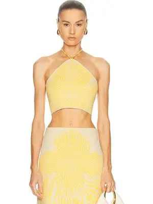 Alexis Gala Halter Top - Yellow Bloom