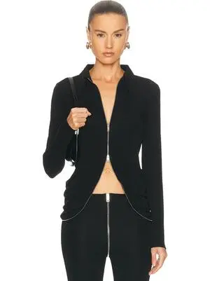 Alexander Wang Continuous Zipper Drape Back Shirt - Black