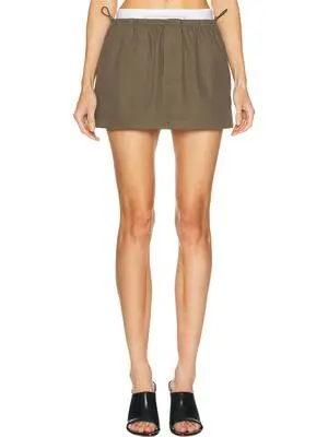 Alexander Wang Logo Mid-rise Mini Skirt - Army Green