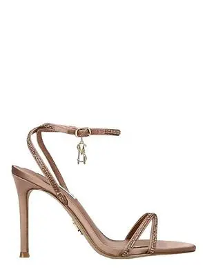 Steve Madden Juniper Satin Heeled Sandals - Brown