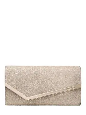 JIMMY CHOO Emmie Woven Clutch - Light Soft Gold/ligh