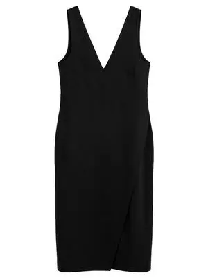Cos V-neck Wrapped Midi Dress - Black