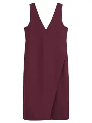 Cos V-neck Wrapped Midi Dress - Red