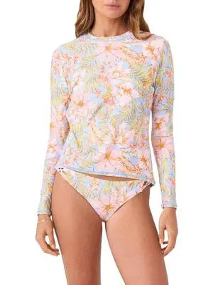 Roxy Tropical Sea Skippin Long Sleeve Rashguard - Blue Multi