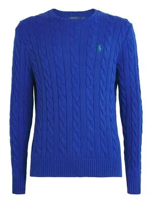 Polo Ralph Lauren Cotton Cable-knit Crewneck Sweater - Blue