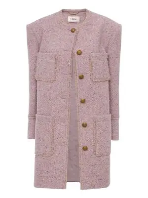 Chloé Single-breasted Collarless Coat - Silky Violet